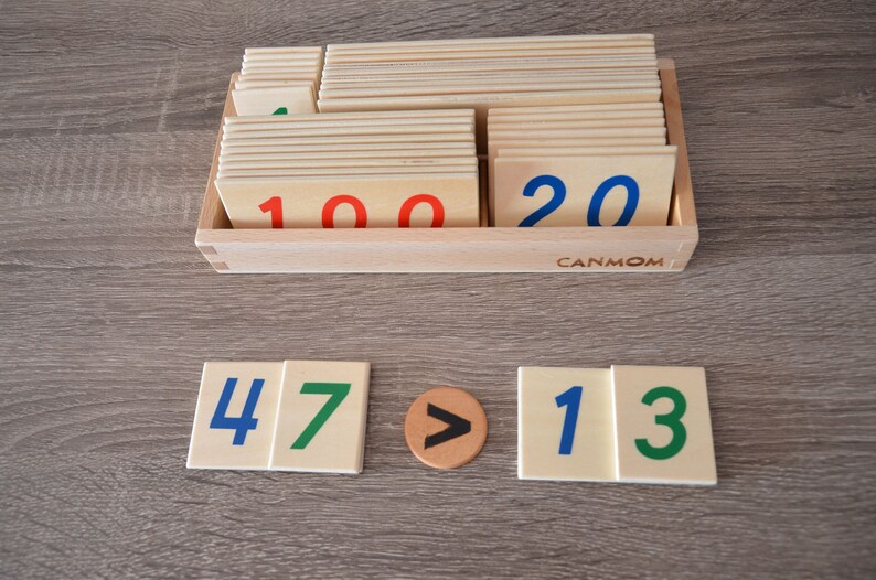 Montessori Wooden Number Set: Math Symbols, Decimal System Learning Toy ...