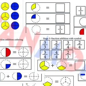 Montessori Fraction Skittles Puzzle: Math Learning Toy With Cards - Etsy