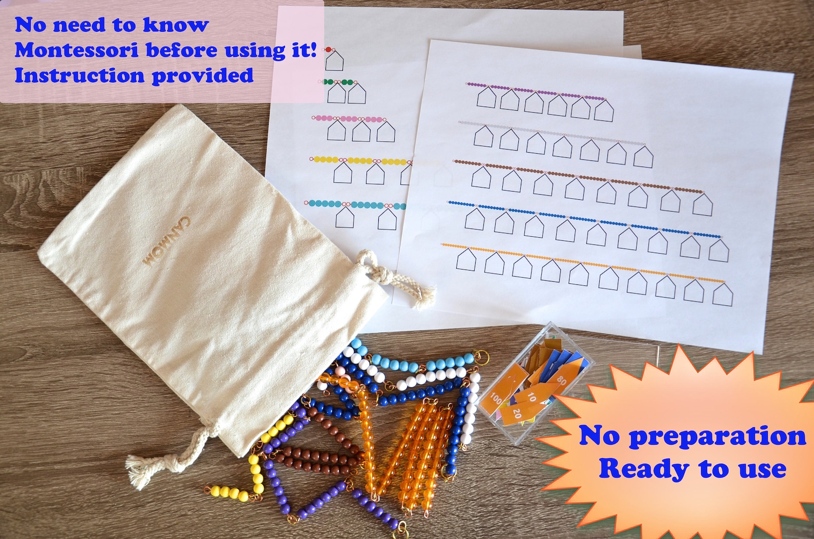 Montessori Short Bead Chains / Math Educational Learning | Etsy