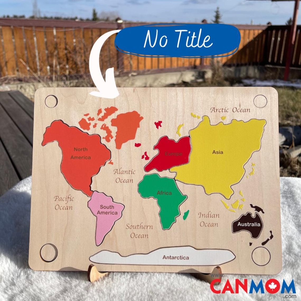 Wooden World Puzzle Map – Montessori Geography Toy | Canadian Maple ...