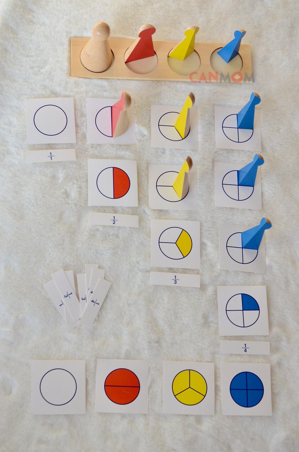 Montessori Fraction Skittles Puzzle: Math Learning Toy With Cards - Etsy
