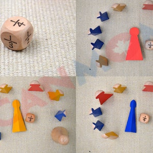 Montessori Fraction Learning Math Game With Wooden Dice, Pictures and ...