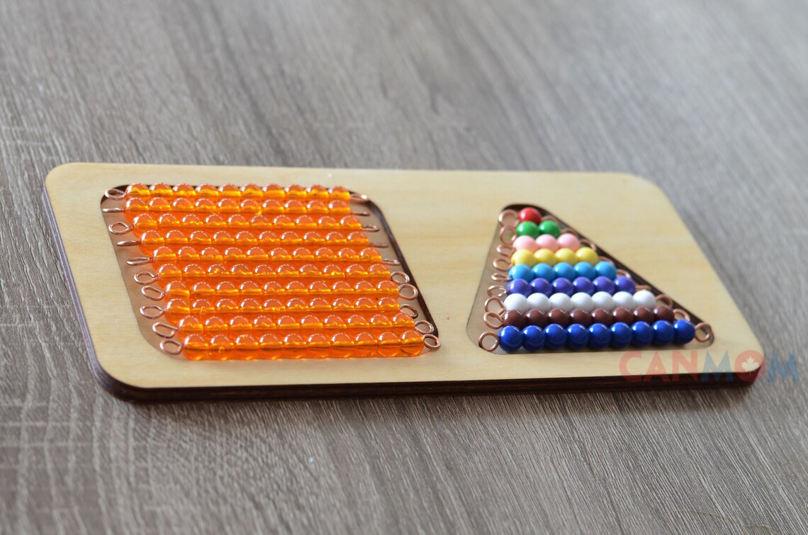 Montessori Tens and Units Bead Set With Tray | Etsy