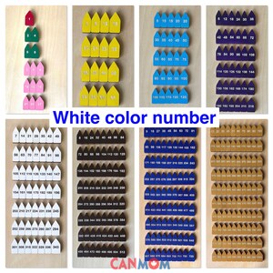 Montessori Math: Wooden Bead Chain Number Tags, Homeschool Learning - Etsy