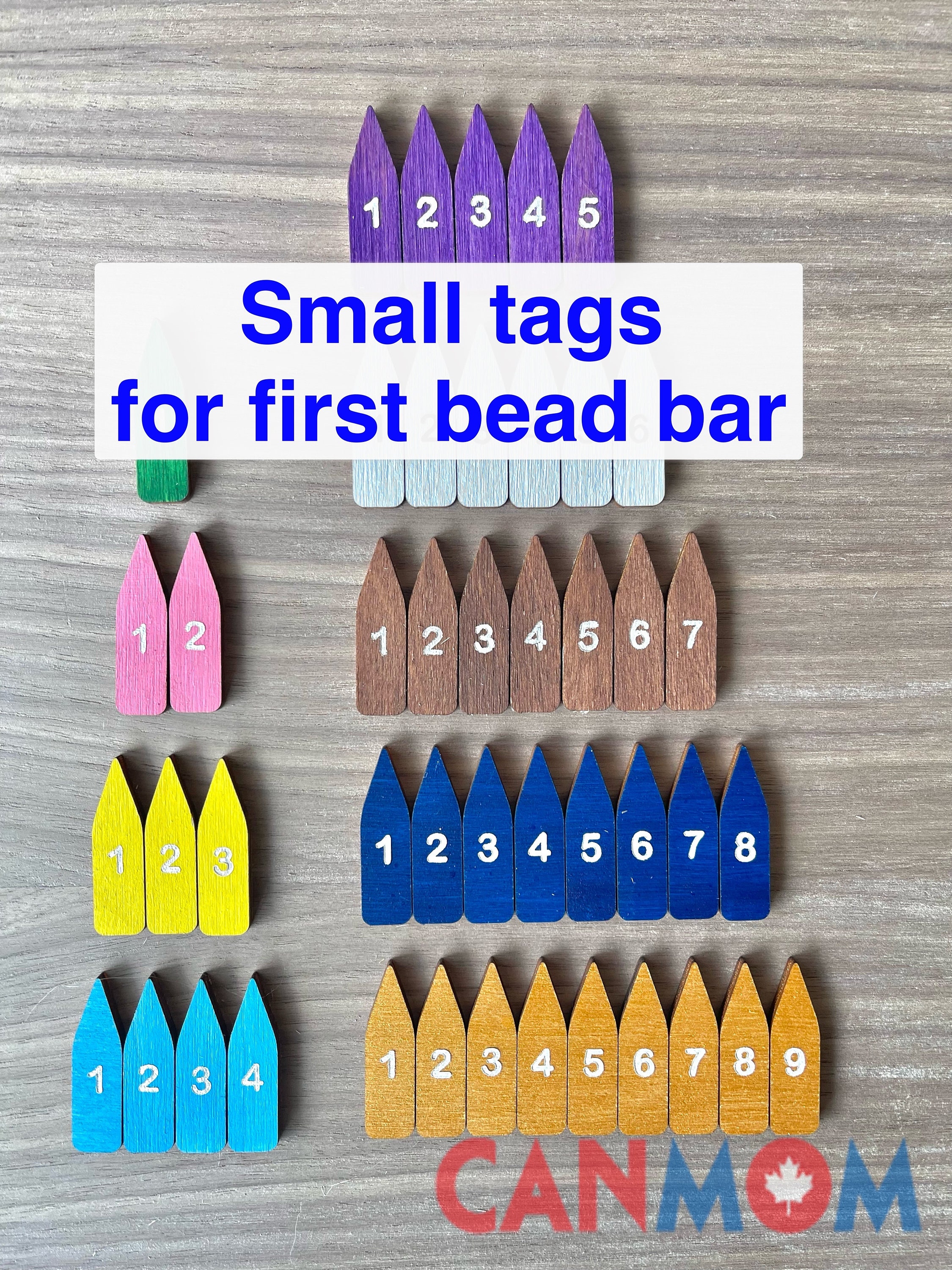 Montessori Long Bead Chains Wooden Tags - Etsy