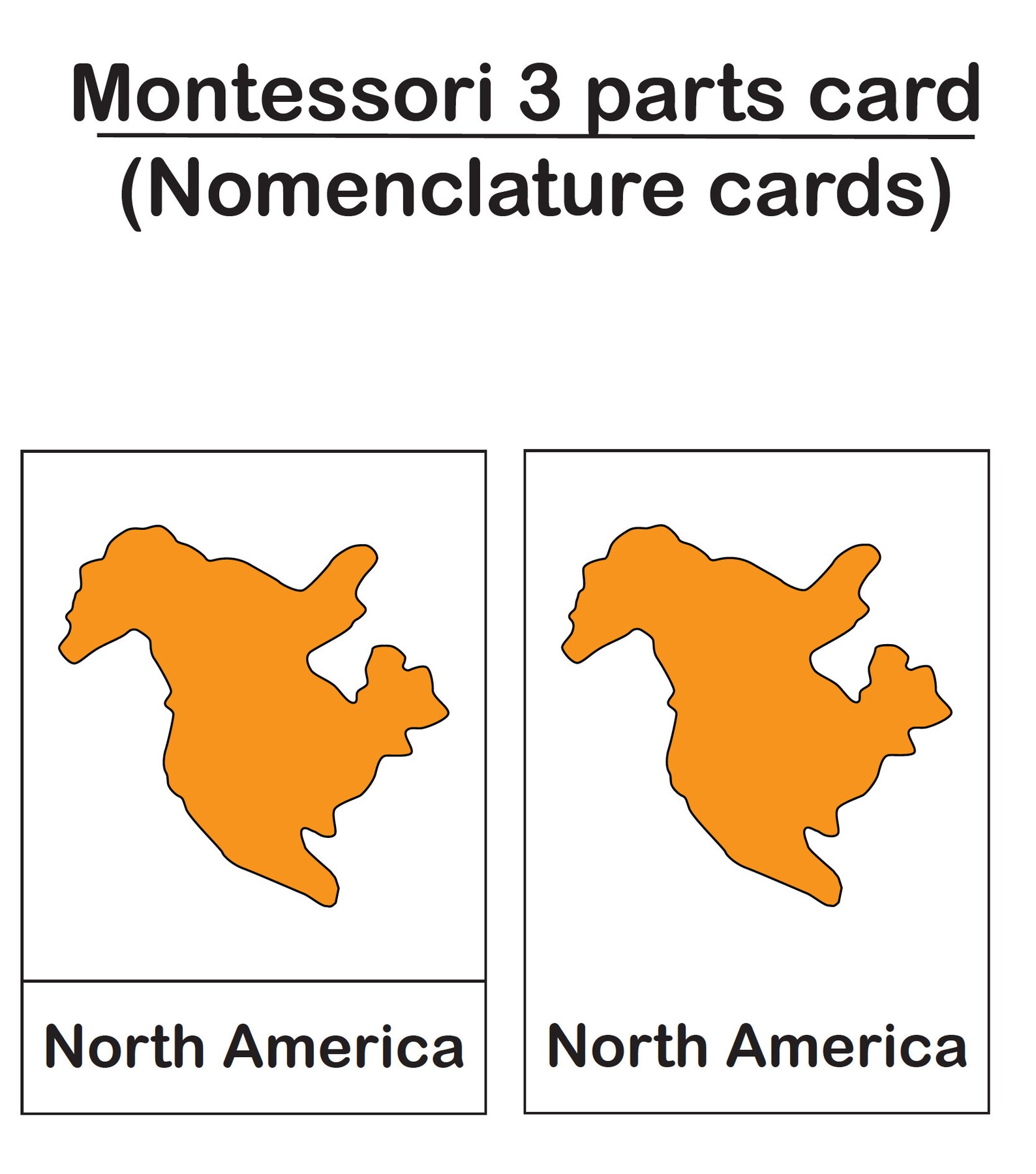 Montessori Continent Nomenclature Cards: Geography 3-part Cards ...