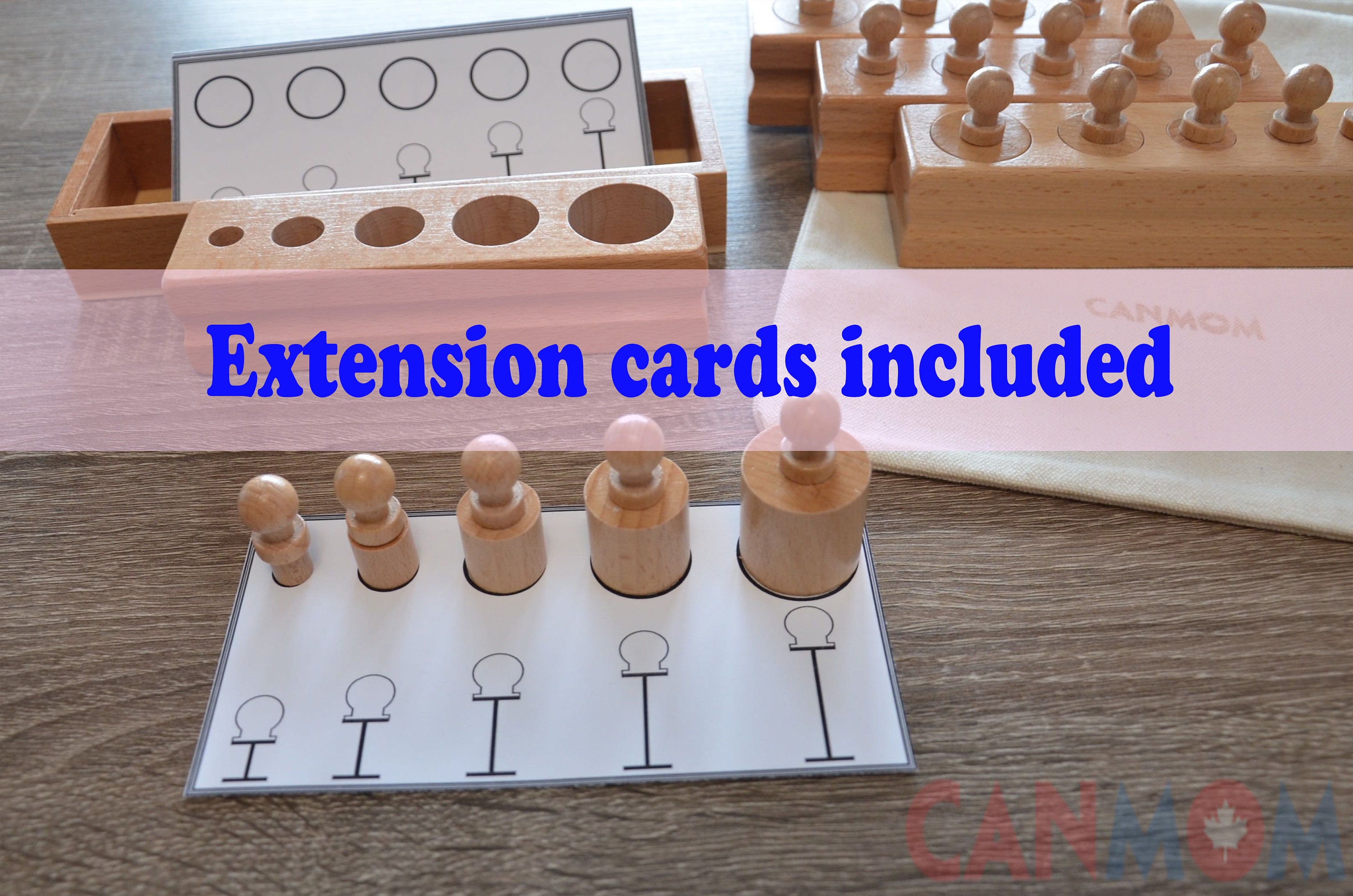 Montessori Knobbed Cylinder Blocks / Preschool Learning Puzzle - Etsy