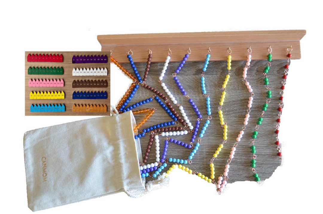 Montessori Multiplication Bead Chains: Wooden Math Toy, Homeschool ...