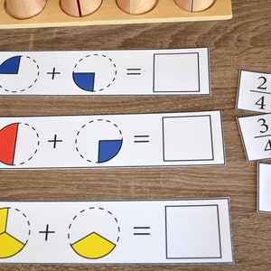 Montessori Fraction Skittles Puzzle: Math Learning Toy With Cards - Etsy
