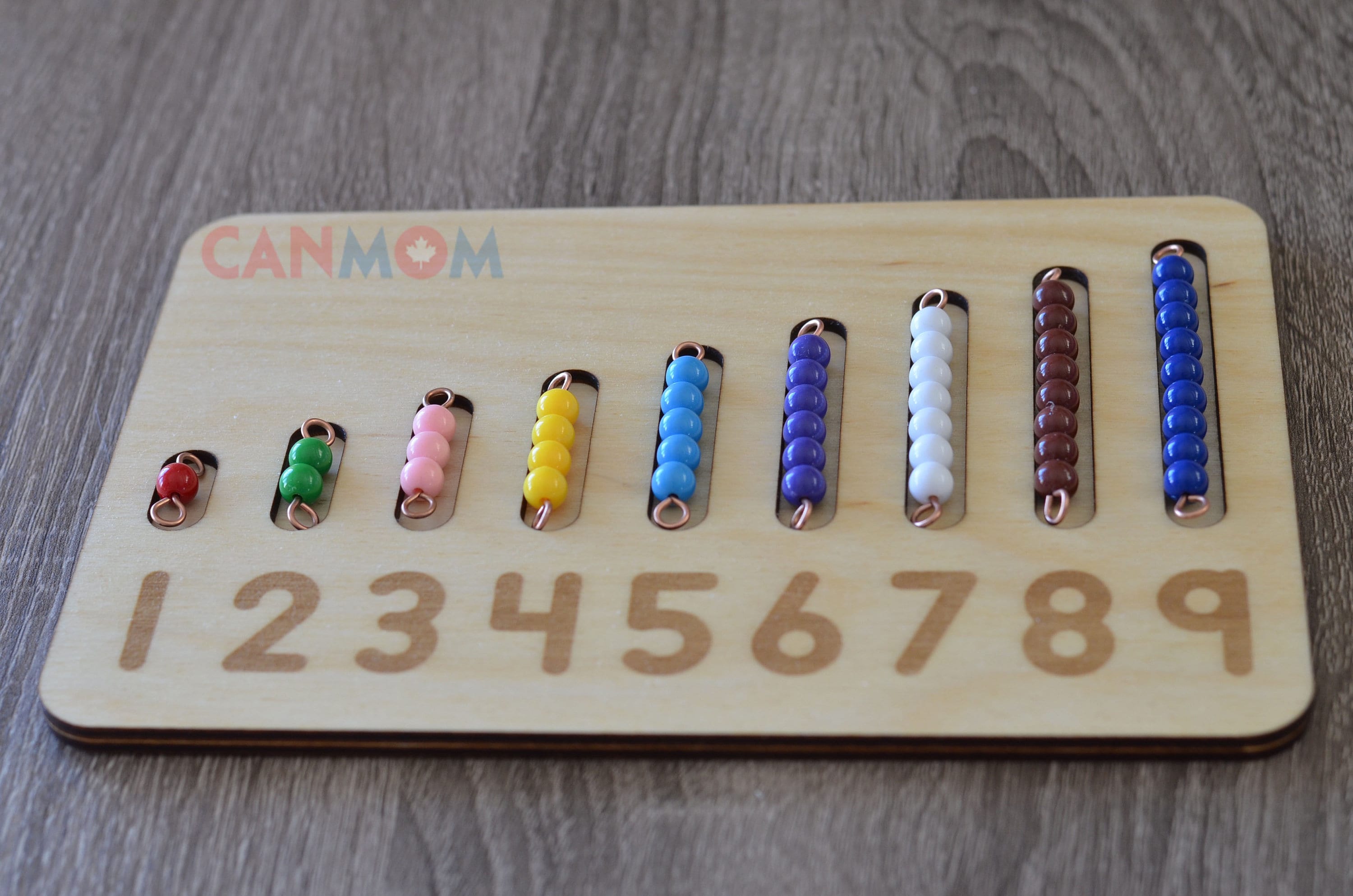 Montessori Learning Numbers 1-9 Bead Bars and Number Board | Etsy