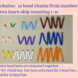 Montessori Short Bead Chains / Math Educational Learning Material ...