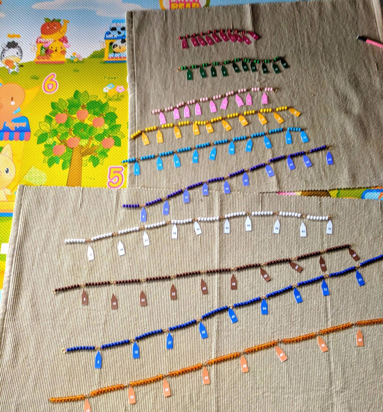 Montessori Multiplication Bead Chains | Skip Counting Math Manipulative ...