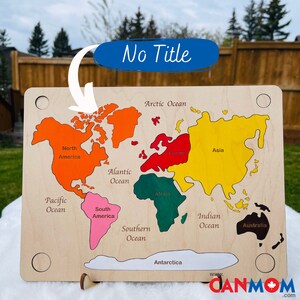 Wooden World Puzzle Map Montessori Continent Map - Etsy