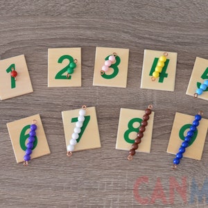 Montessori Learn Number Bead Bars Set With Wooden Number Card - Etsy