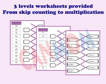 Math Skip Counting Worksheet Bundle / Montessori Math | Etsy