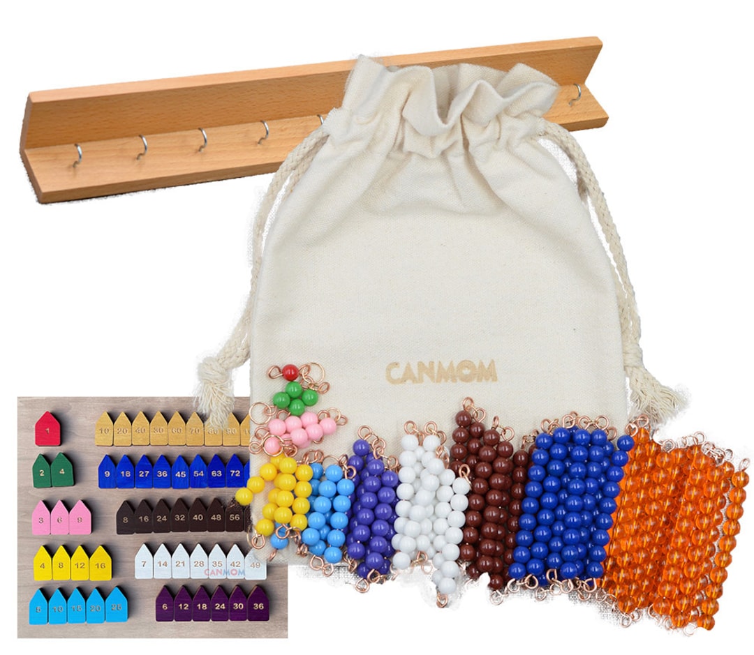 Montessori Short Bead Chains With Hanger / Math Educational Learning ...