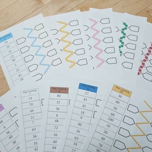 Math Skip Counting Worksheet Bundle / Montessori Math Worksheet ...