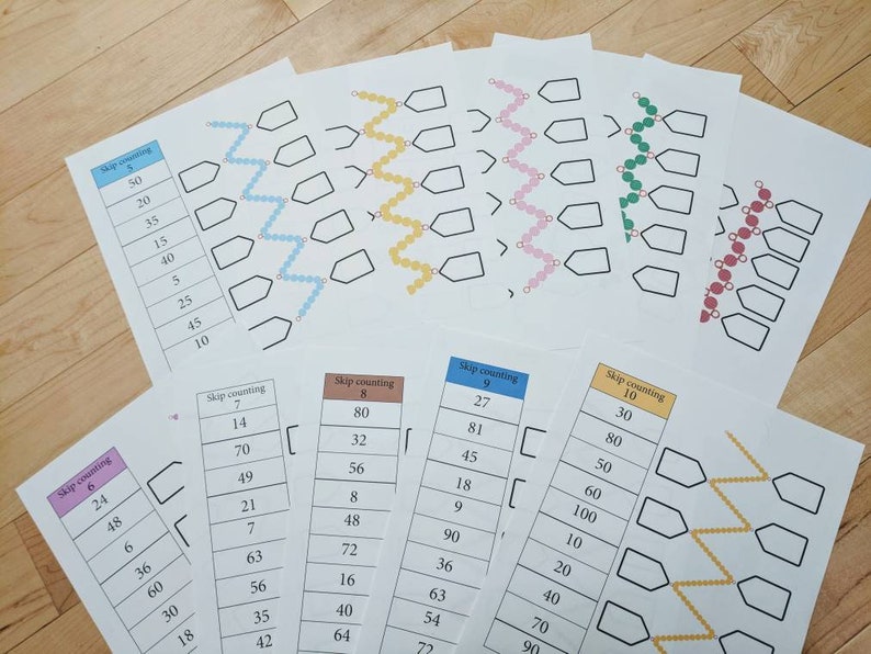 Math Skip Counting Worksheet Bundle / Montessori Math - Etsy Canada