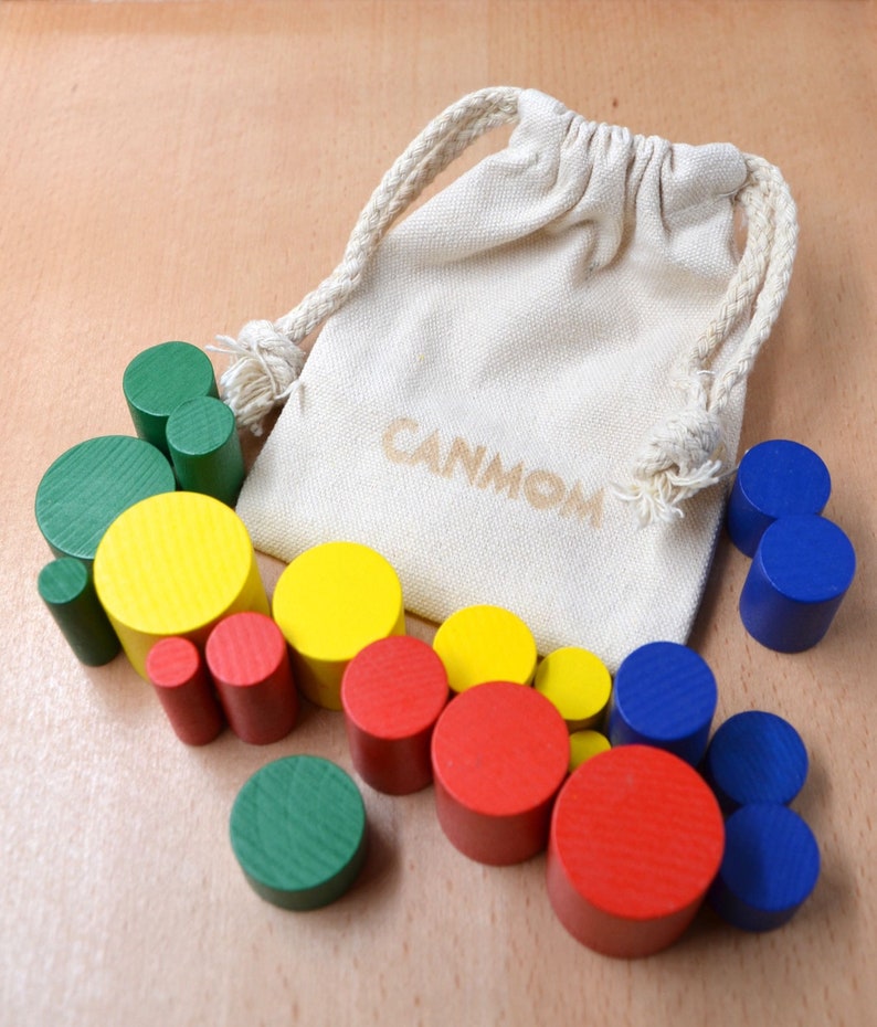 Montessori Wooden Educational Puzzle / Knobless Cylinders Set - Etsy Canada