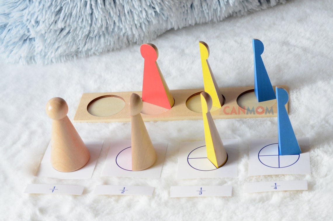 Montessori Fraction Skittles Puzzle: Math Learning Toy With Cards - Etsy