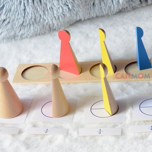 Montessori Fraction Skittles Puzzle: Math Learning Toy With Cards - Etsy