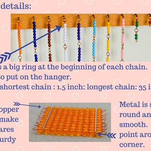 Montessori Skip Counting Chains With Custom Wooden Hanger / Math ...