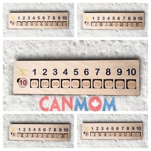 Montessori Multiplication Chart: Handmade Maple Wood Times Table - Etsy