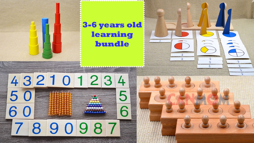 Montessori Learning Toys / Learning Bundle Set / Montessori Cylinders ...