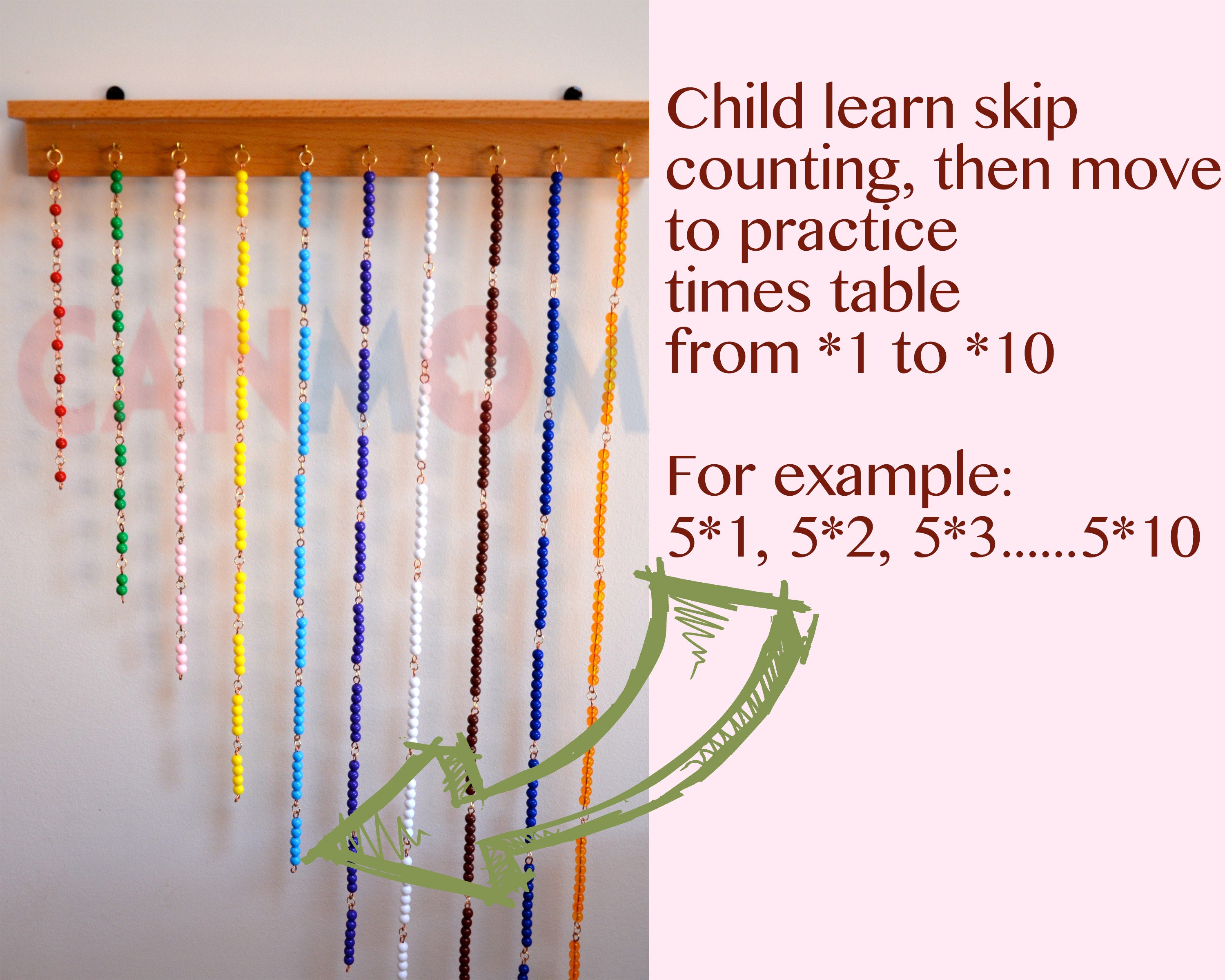 Montessori Multiplication Bead Chains: Math Learning Toy - Etsy