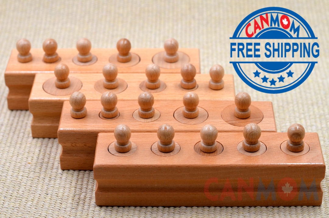 Montessori Knobbed Cylinder Blocks / Preschool Learning Puzzle ...