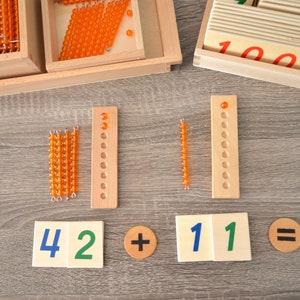 Montessori Double Digits Addition Math Game / 2 Digits Adding With ...