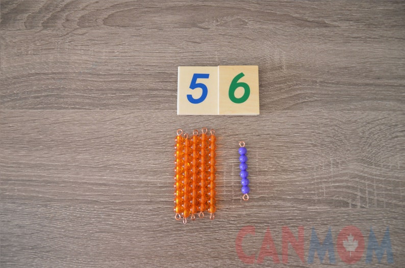 Montessori double digits learning place value math set | Etsy