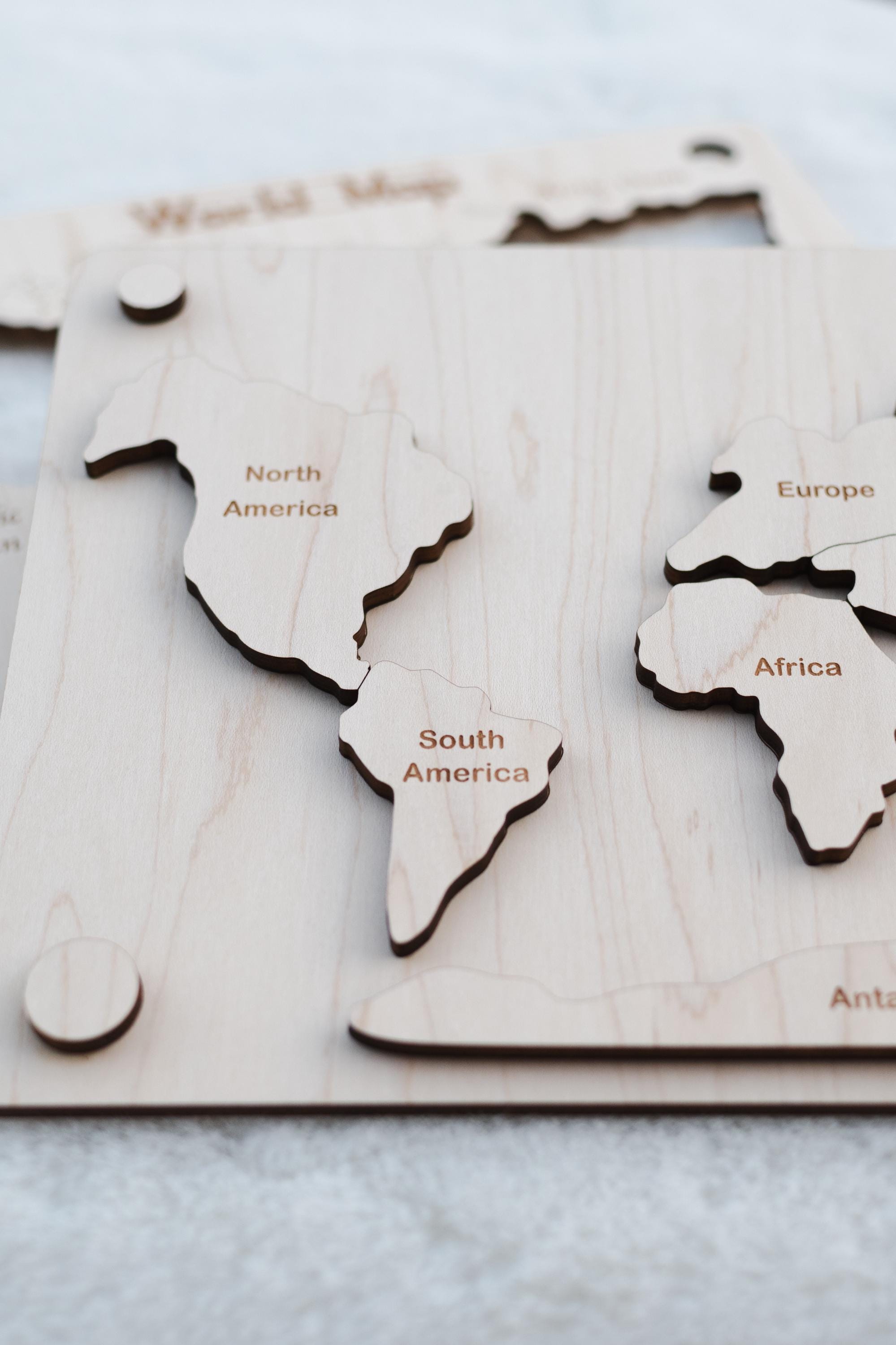 Wooden World Puzzle Map – Montessori Geography Toy | Canadian Maple ...