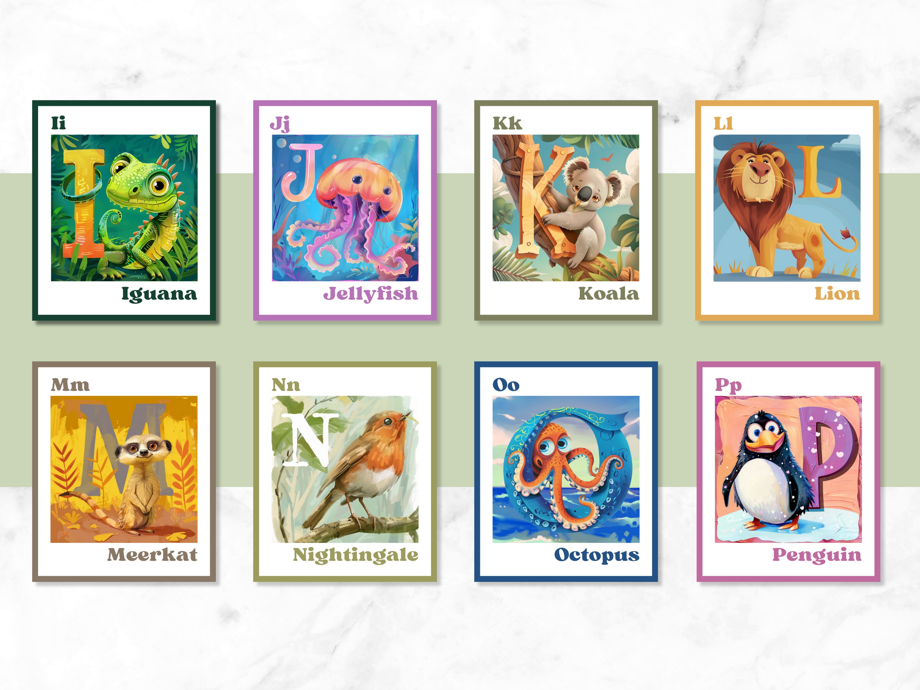 Animal Alphabet Flash Cards, Printable, Alphabet Flash Cards, Preschool ...