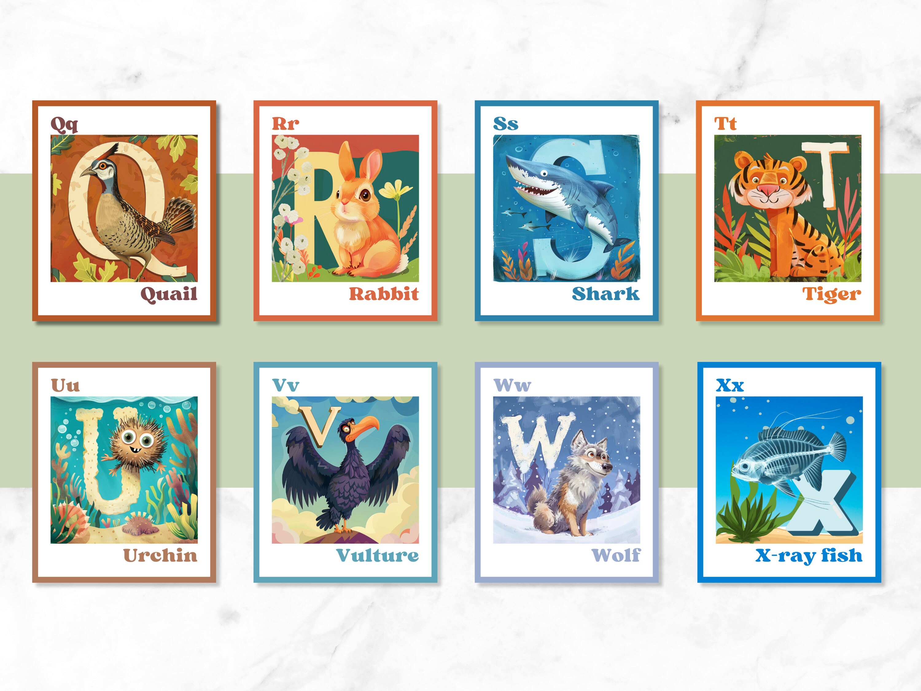 Animal Alphabet Flash Cards, Printable, Alphabet Flash Cards, Preschool ...
