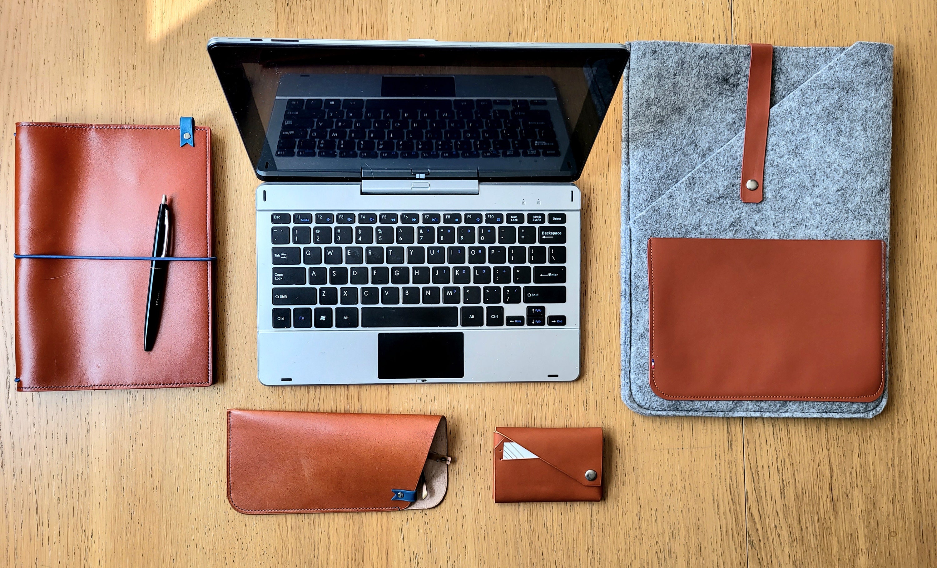 Felt and Leather iPad Computer Case, Tablet Pouch - Etsy