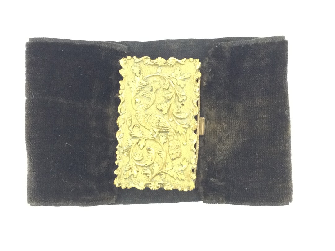 Antique Georgian Pinchbeck Clasp Bracelet Genuine Brown Velvet - Etsy