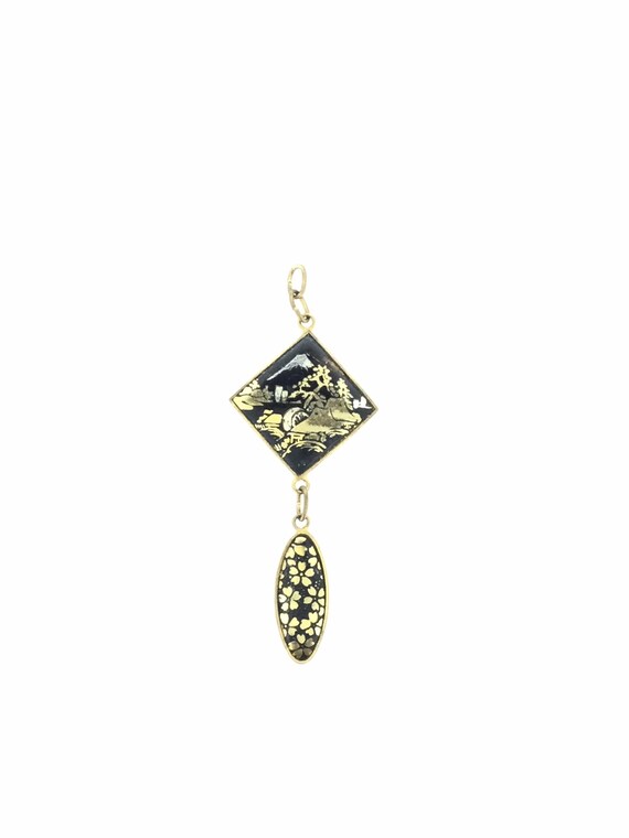 vintage shakudo pendant gilt - Gem