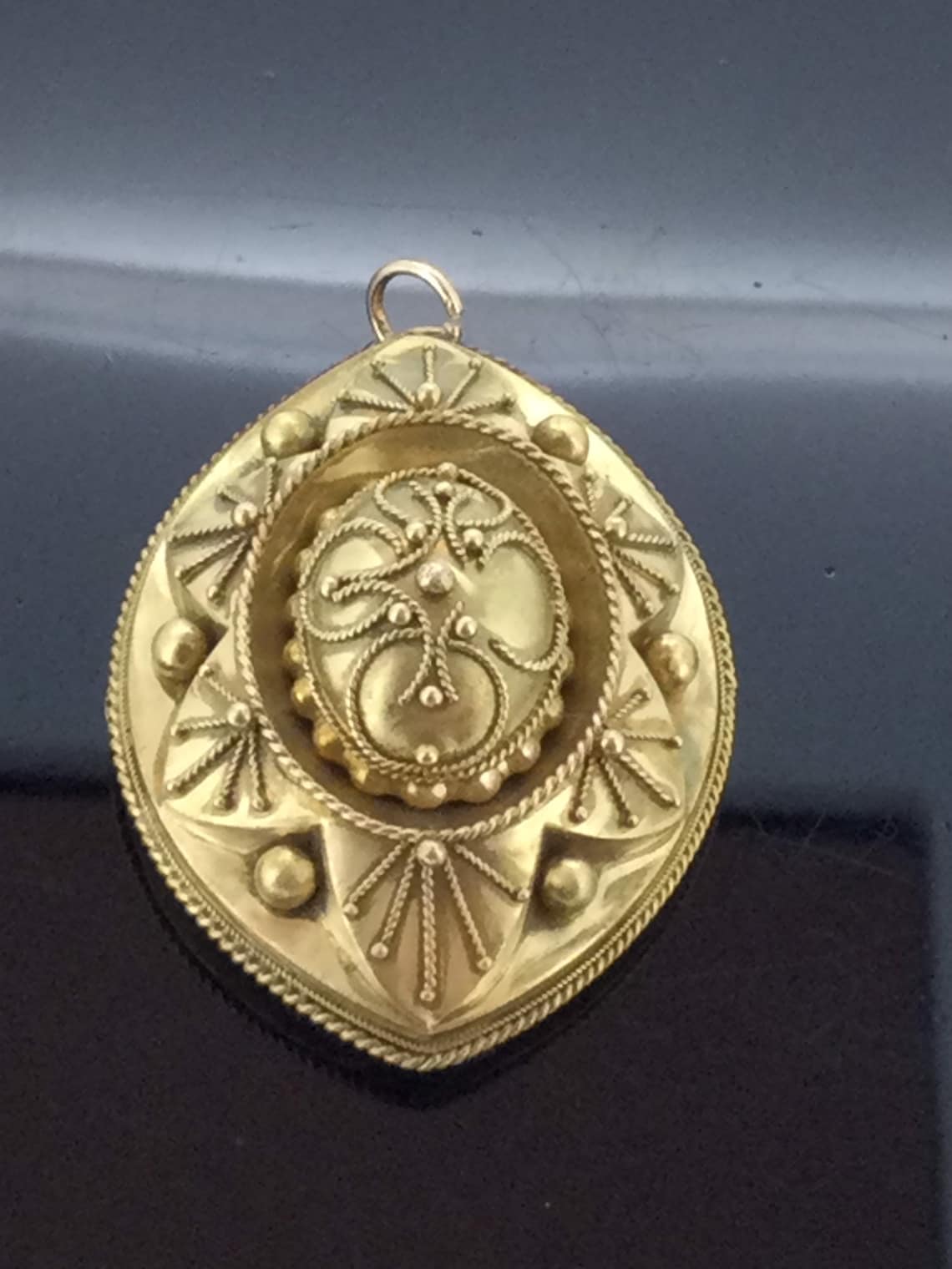 Etruscan Revival Gold 15K Kite Hallmark Aesthetic Locket | Etsy