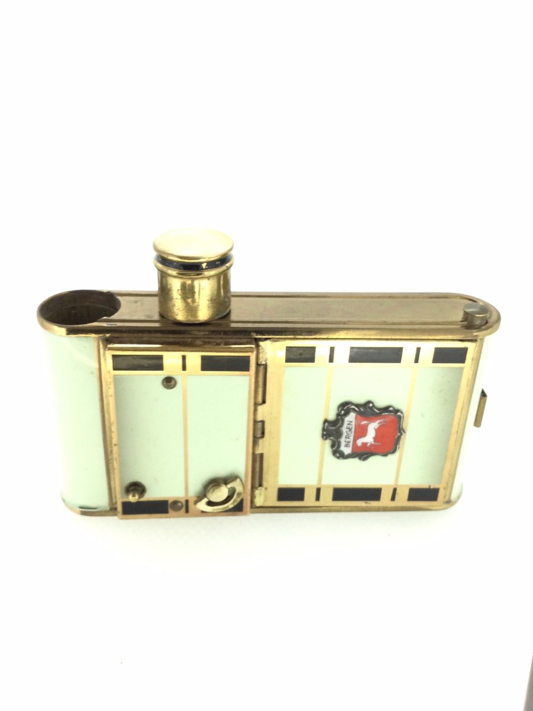 Antique Enamelled Music Box Vanity Box Collectable Wind up Working ...