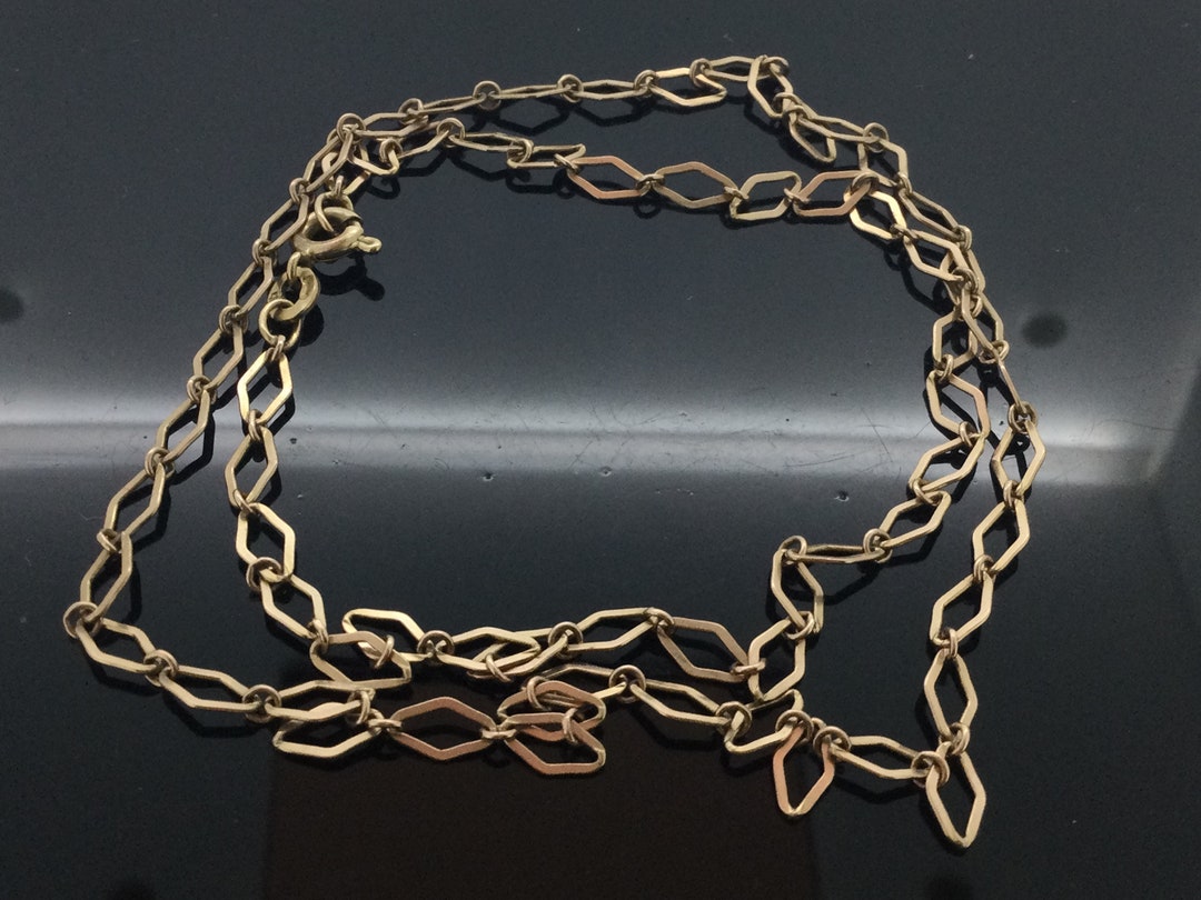 Edwardian Solid 9CT Gold Chain Necklace - Etsy