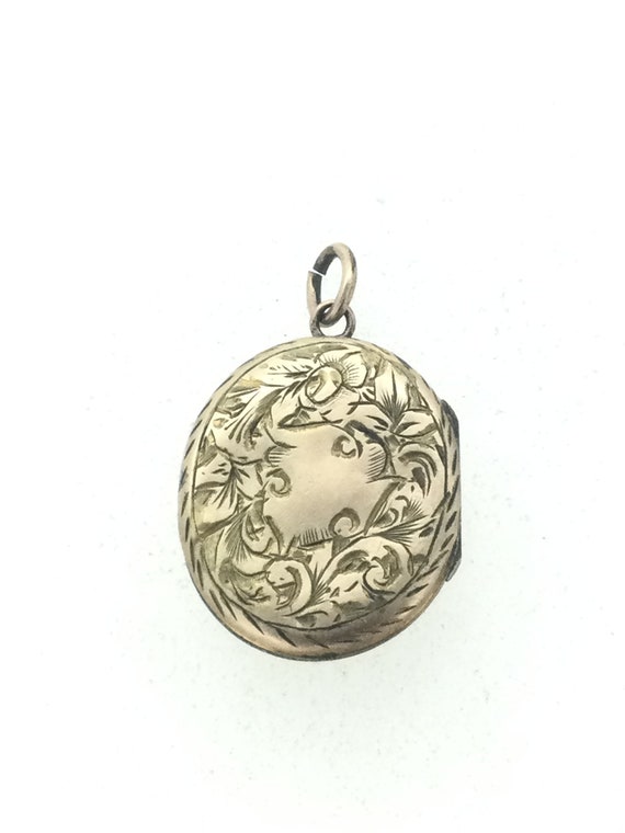 Edwardian Rolled Gold Aesthetic Locket Pendant Forget… - Gem