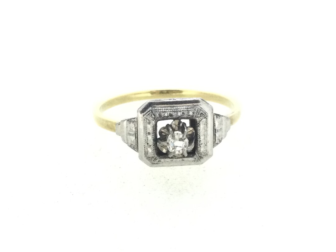Art Deco Gold Filled Paste Oria Ring - Etsy