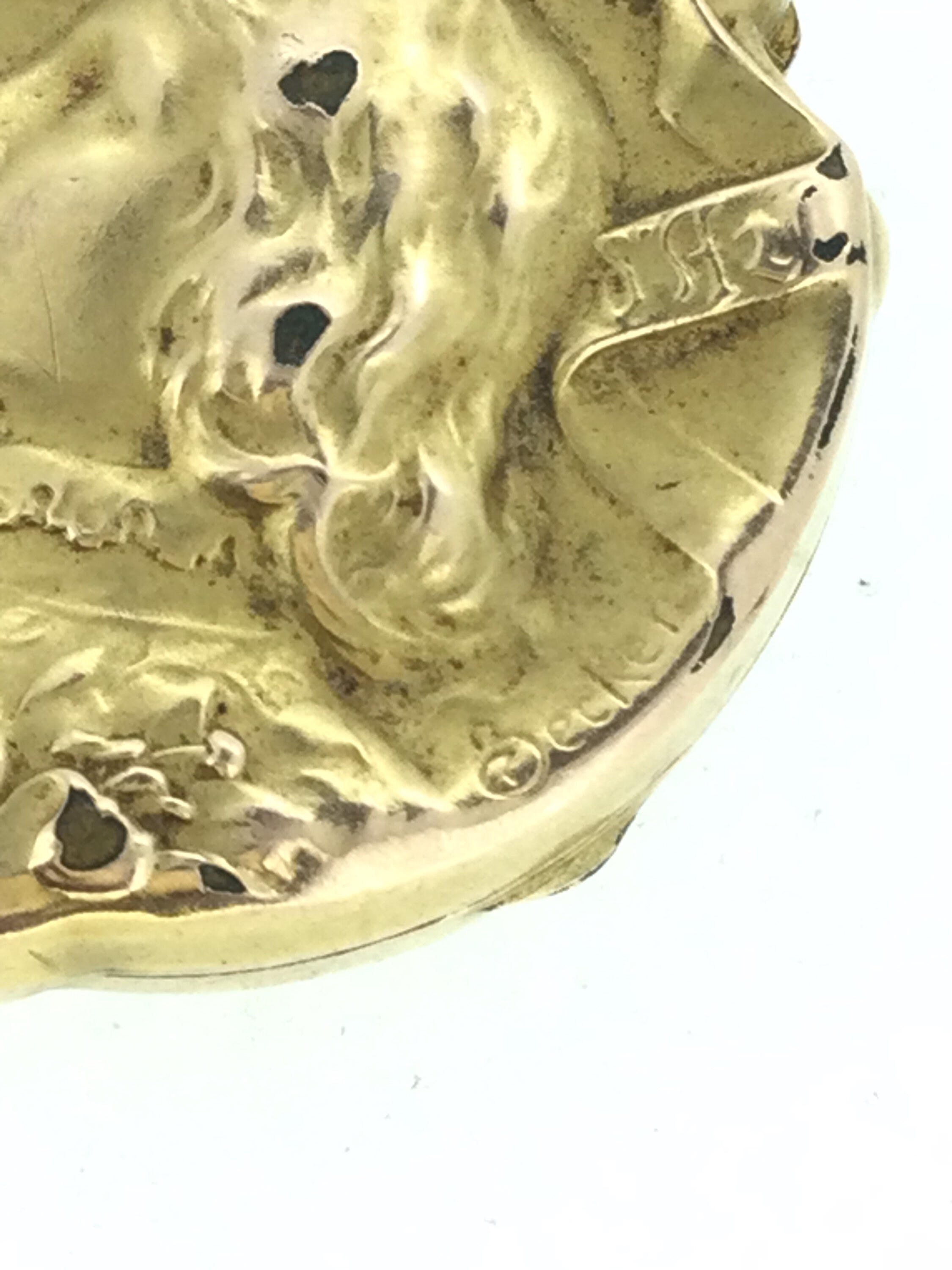 Antique Art Nouveau French Fix Textured Pendant 14CT Gold - Etsy
