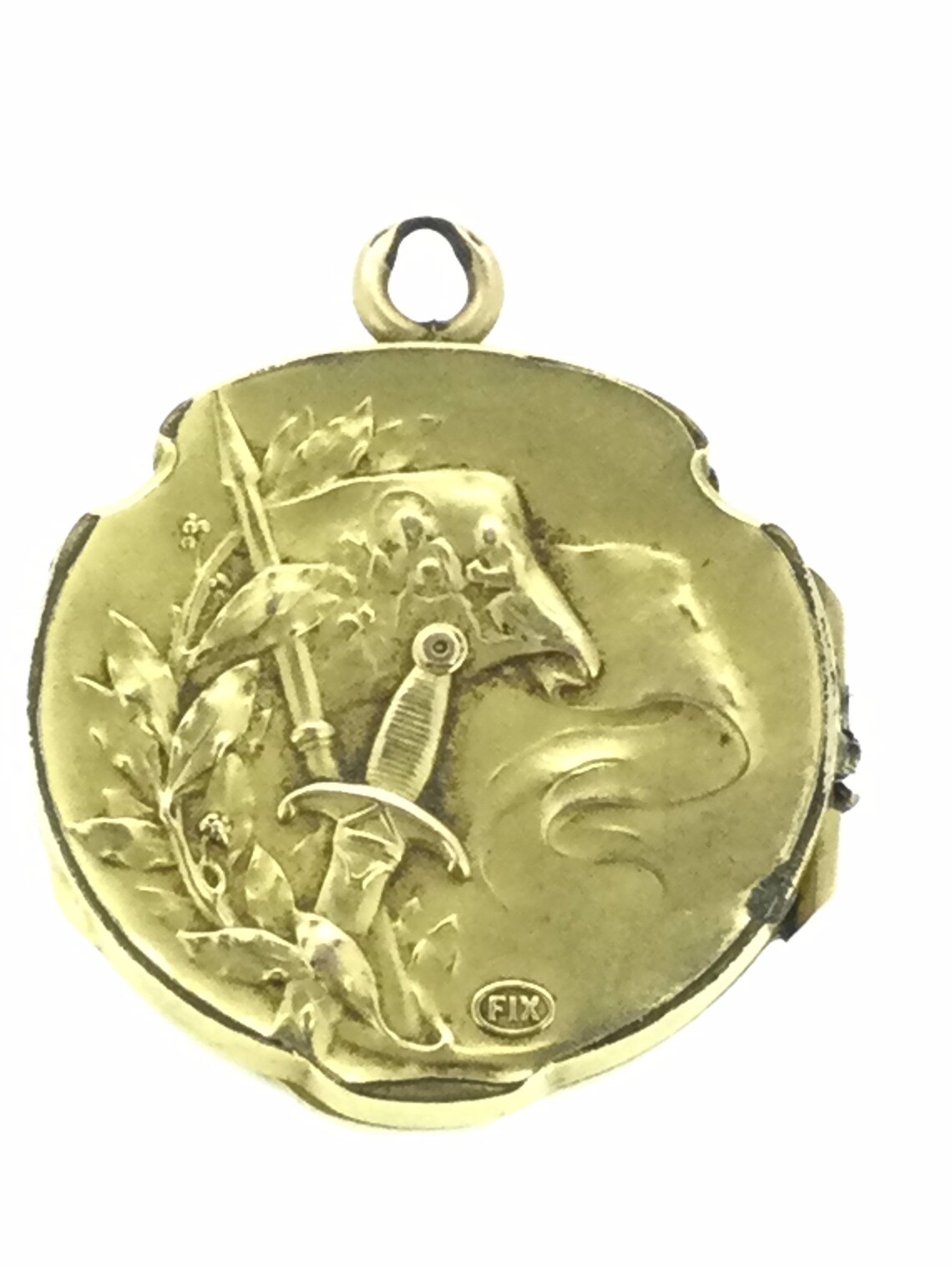 Antique Art Nouveau French Fix Textured Pendant 14CT Gold - Etsy