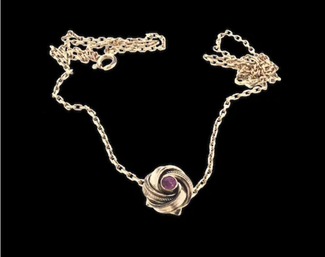 Antique Art Nouveau French Slide Long Chain Necklace Rolled Gold Pink ...