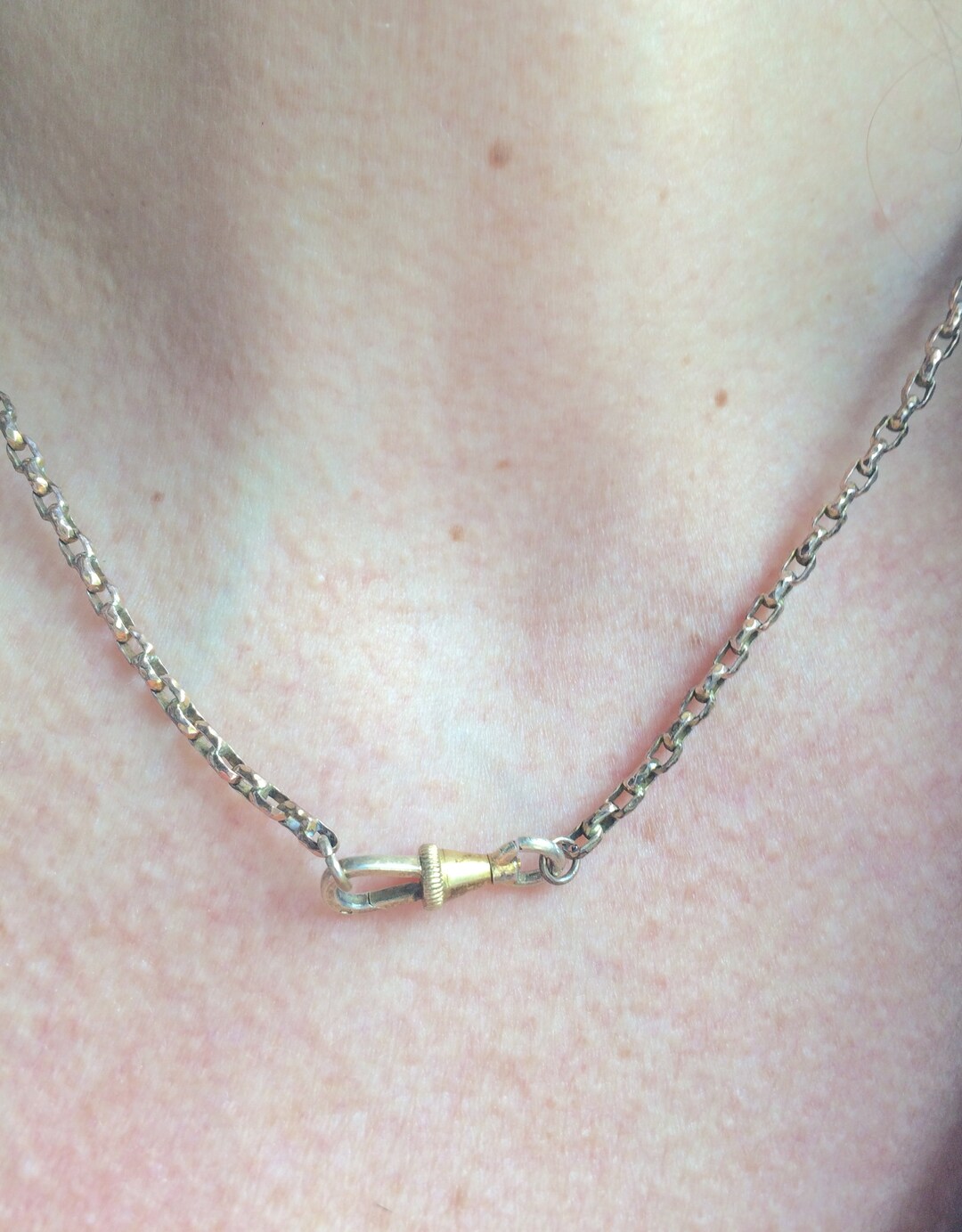 Victorian Rolled Gold Chain Necklace Dog Clip Clasp Signed C.1890 - Etsy