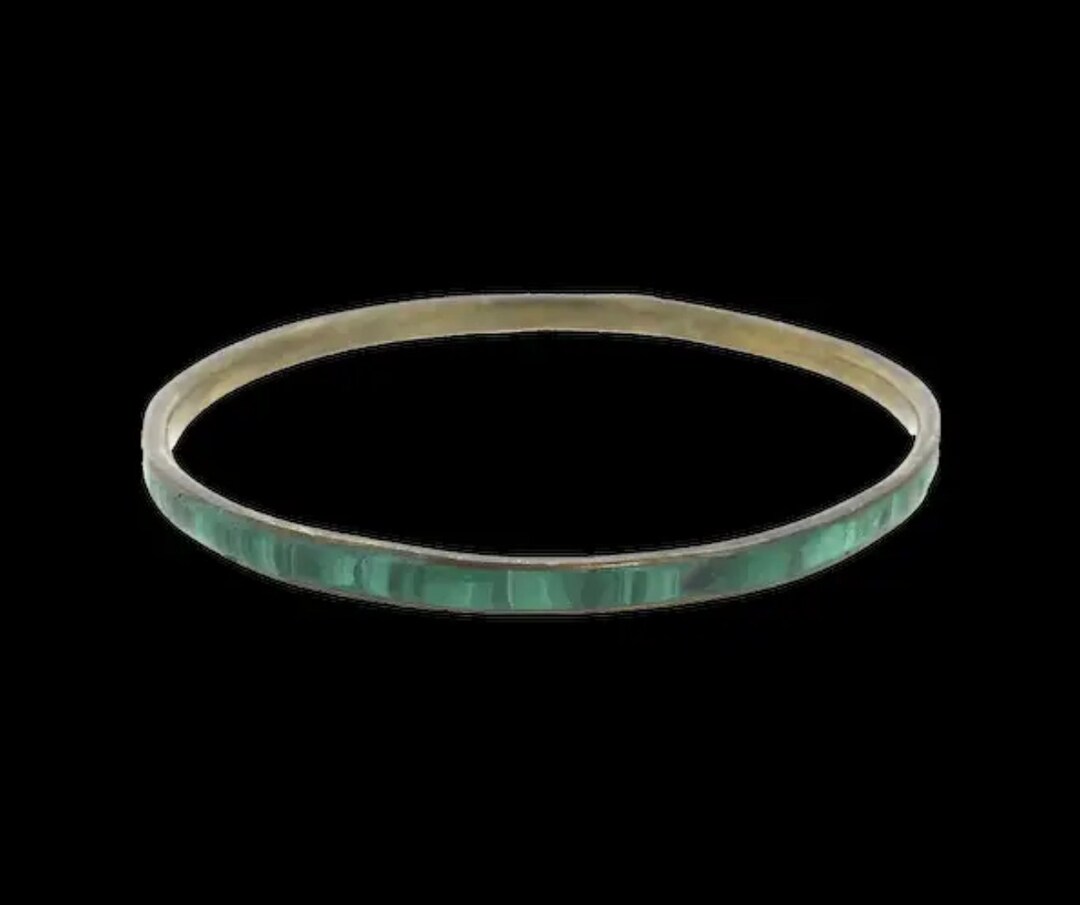 Vintage Malachite Bangle Bracelet - Etsy