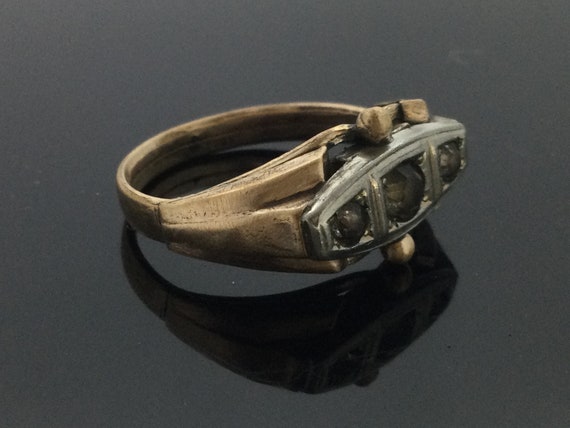 Antique French Paste Ring Rolled Gold - Gem