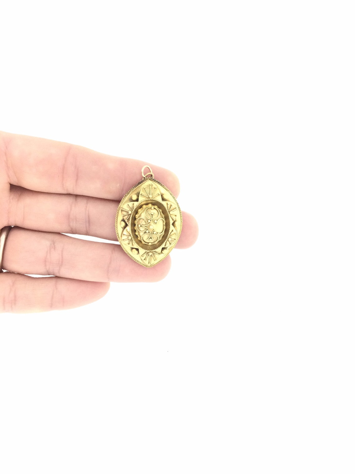 Etruscan Revival Gold 15K Kite Hallmark Aesthetic Locket | Etsy